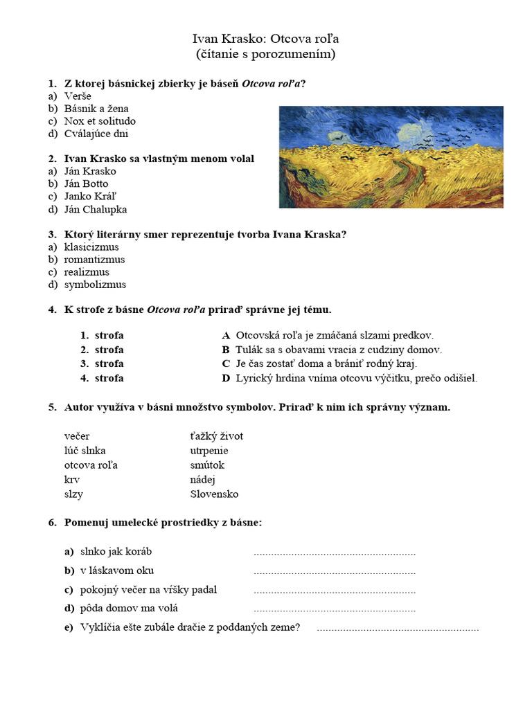 Ivan Krasko - Otcova Roľa | PDF