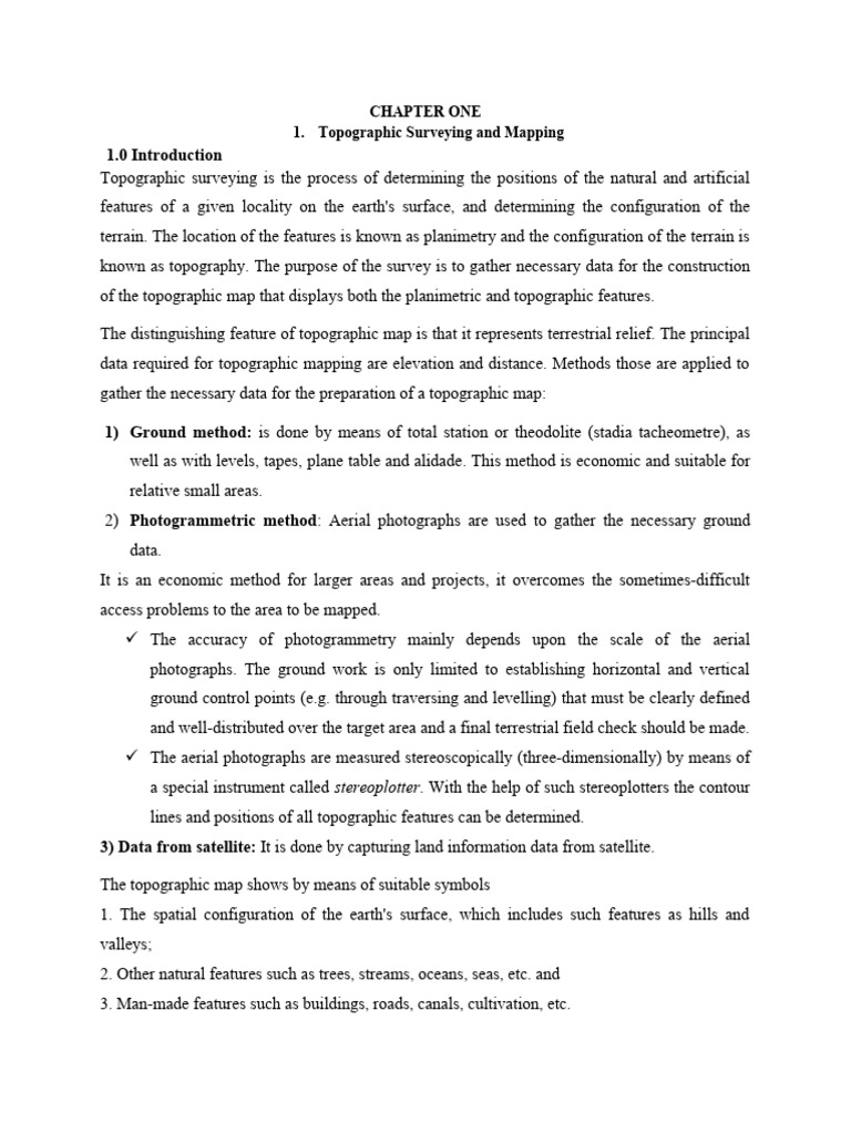 Chapter 2. Topographic Surveying and Mapping | PDF | Topography ...