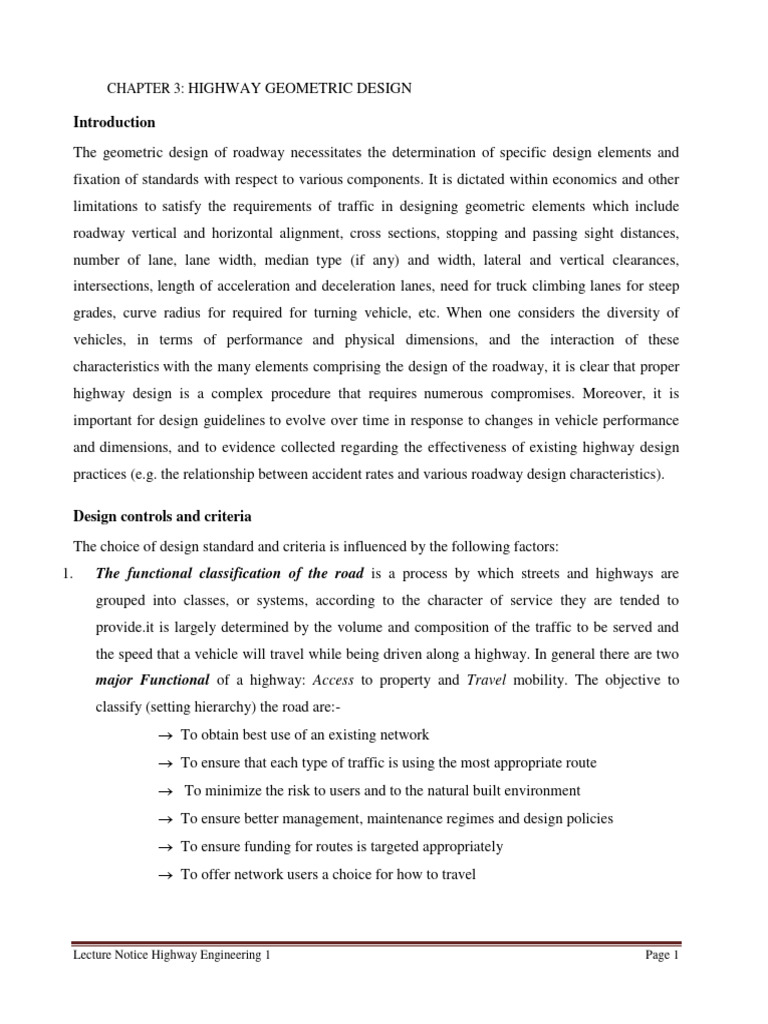 Geometric Design | PDF | Traffic | Road
