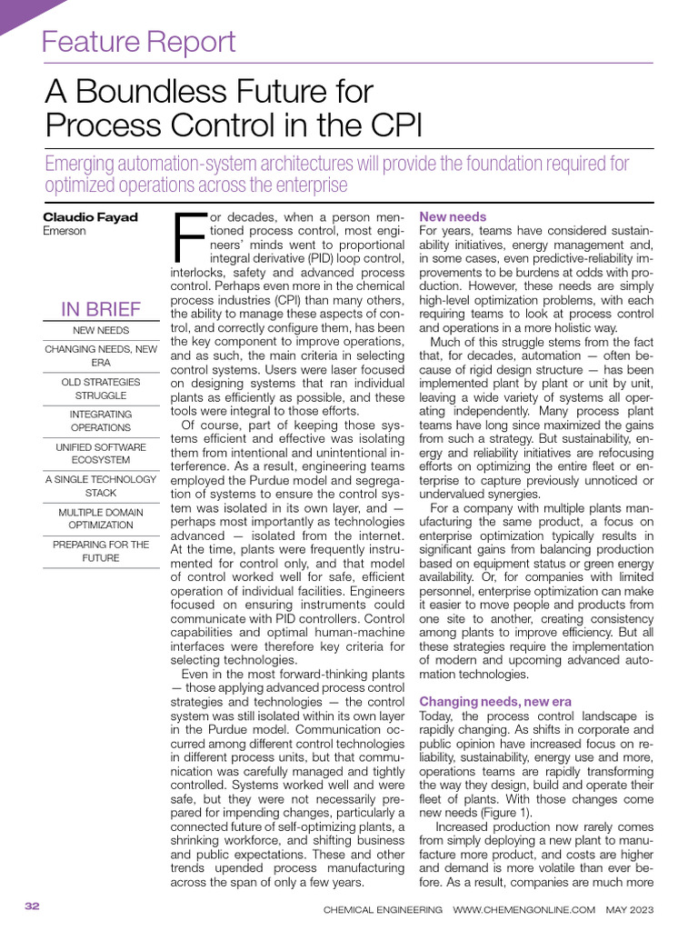 Future of Process Control in CPI | PDF | Automation | Cloud Computing