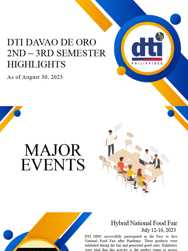 Dti Davao de Oro 2Nd - 3Rd Semester Highlights: As of August 30, 2023 ...