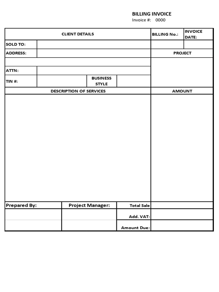 Billing Invoice Template | PDF