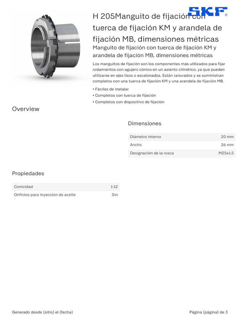 Manguito de fijación KM y MB 20 mm | PDF | Red mundial | Internet y web