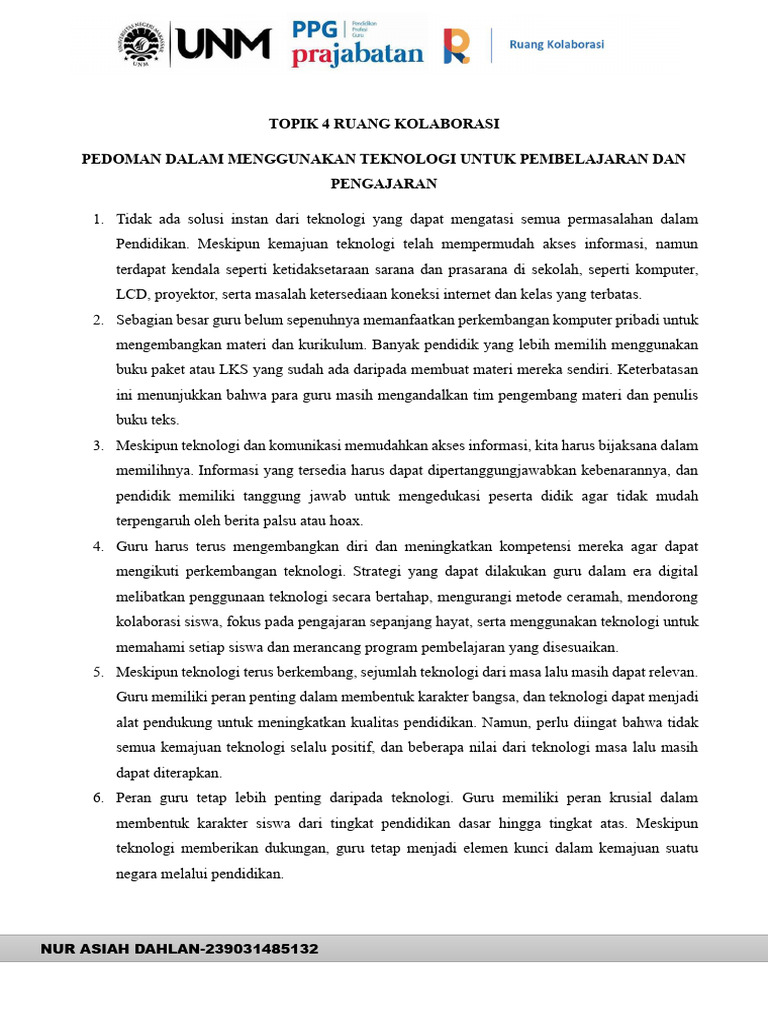 Ruang Kolaborasi Topik 4 | PDF | Karier & Perkembangan