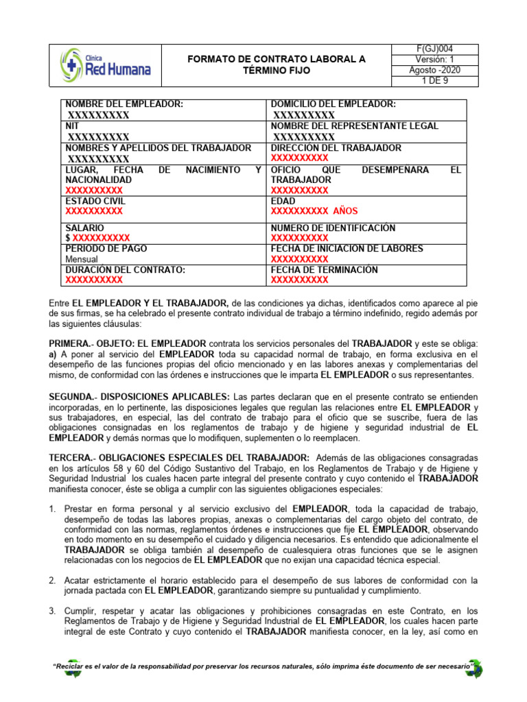 Modelo De Contrato Definido Plantilla Y Consejos Para Aprovechar
