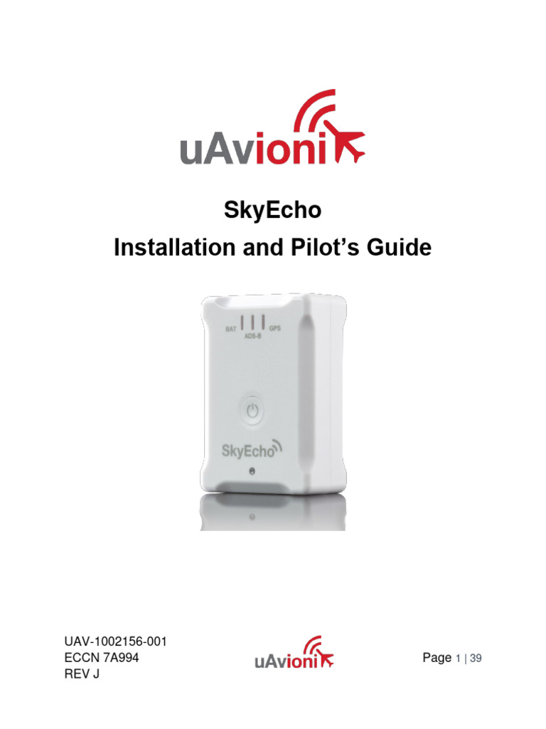 SkyEcho 2 User and Installation Guide REV J | PDF | Wi Fi | Transponder (Aeronautics)