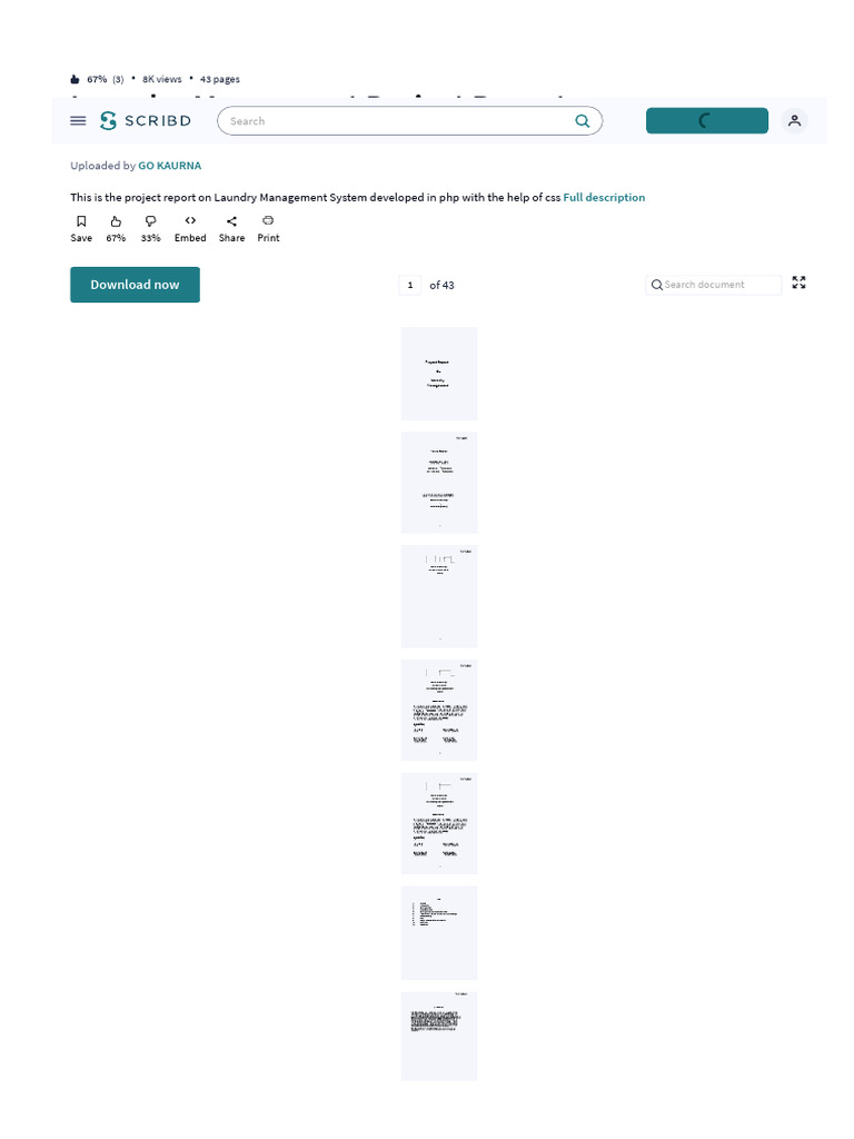 WWW Scribd Com Document 509250872 Laundry Managment Project Report ...