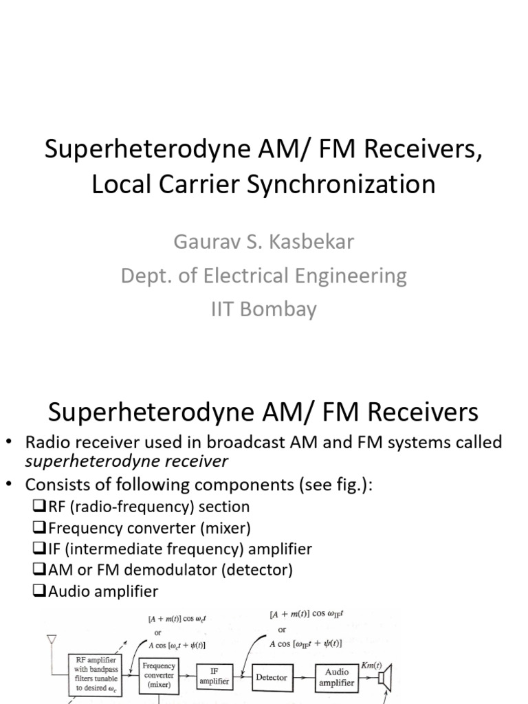 Superheterodyne Receiver Aug 31 | PDF | Frequency Modulation | Detector (Radio)