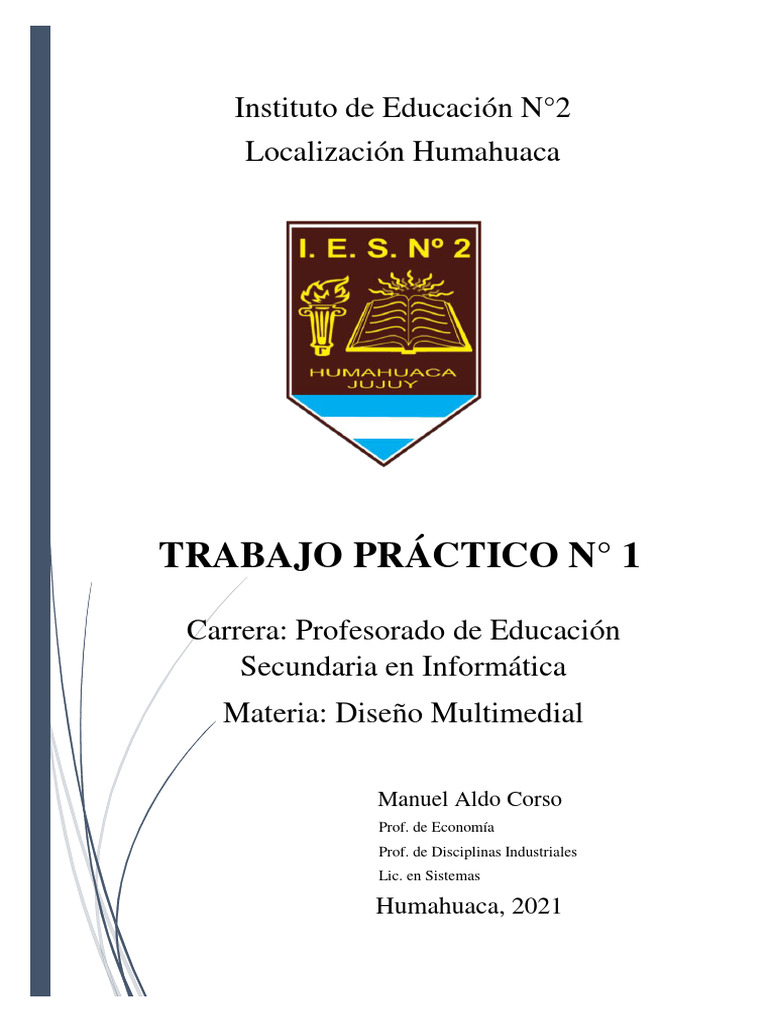 Trabajo Practico N°1 - Diseño Multimedial | PDF