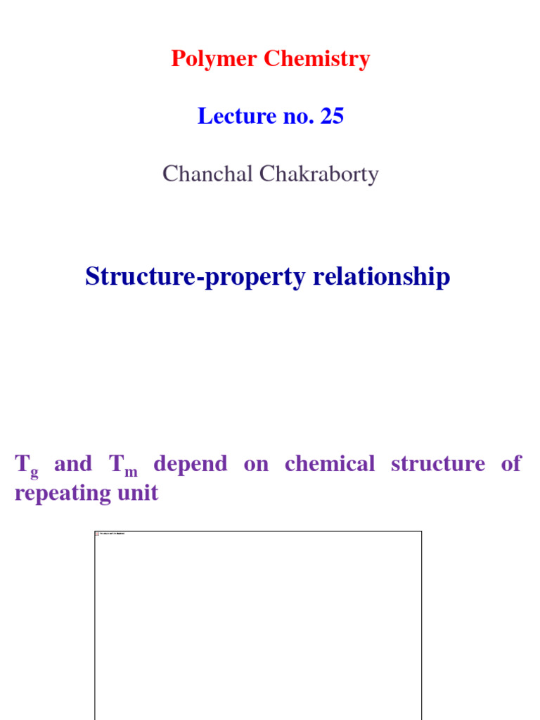 Lecture 25CC - Structure Property Relationship | PDF | Polymers | Heat