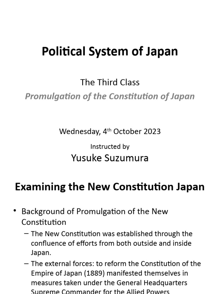 Japan's New Constitution Overview | PDF | Constitution | Government