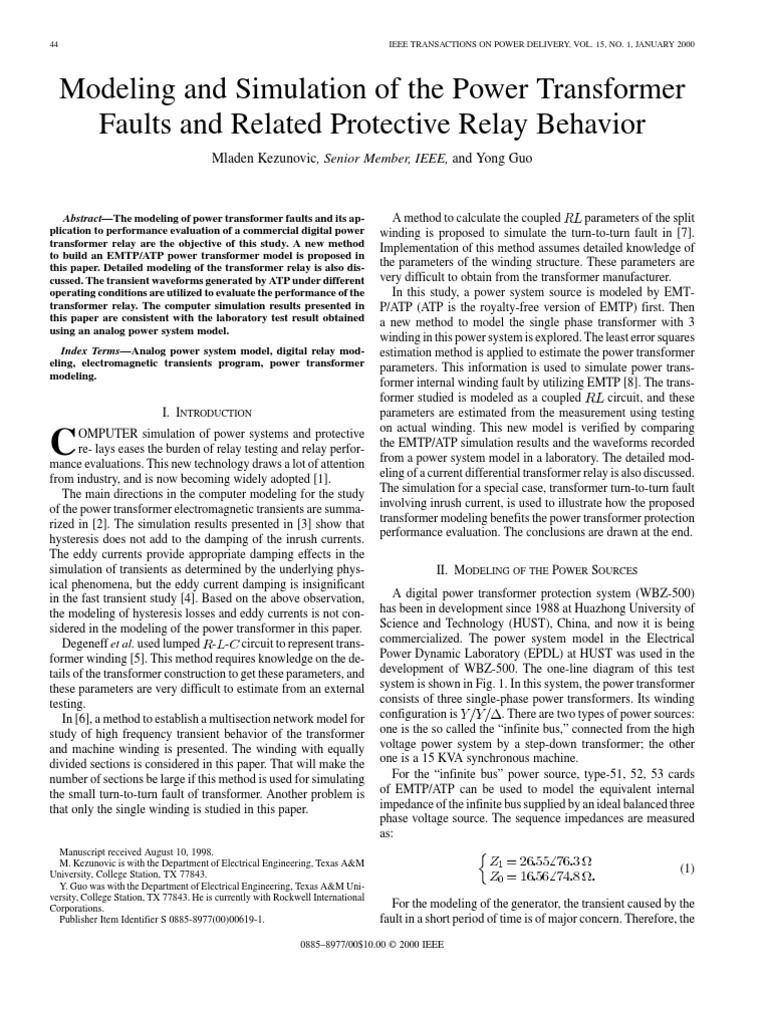 Modelling of Power Transformer Faults | PDF | Computer Simulation ...