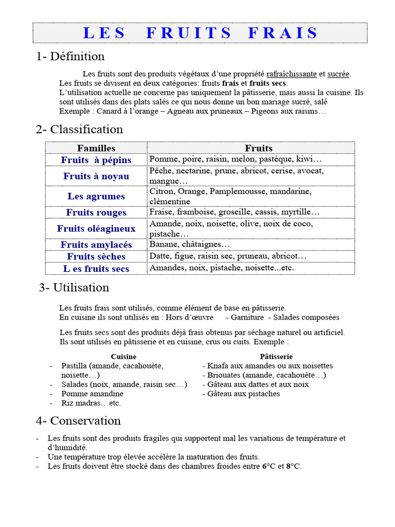 Classification des Fruits Frais | PDF