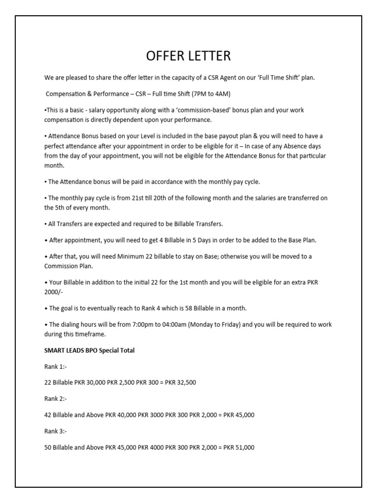 Offer Letter For WFH | PDF | Labor | Economies