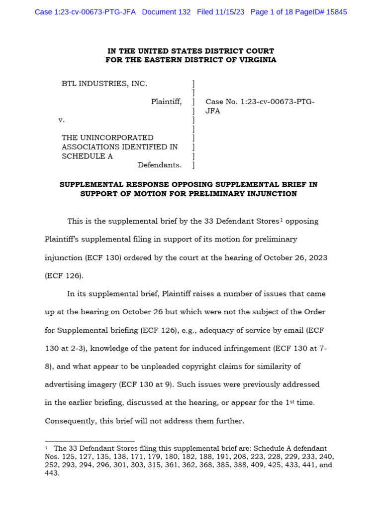 Virginia Court Case: BTL vs. Defendants | PDF | Injunction | Legal Remedy