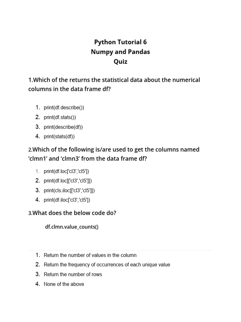 Tutorial | PDF | Data | Computer Science