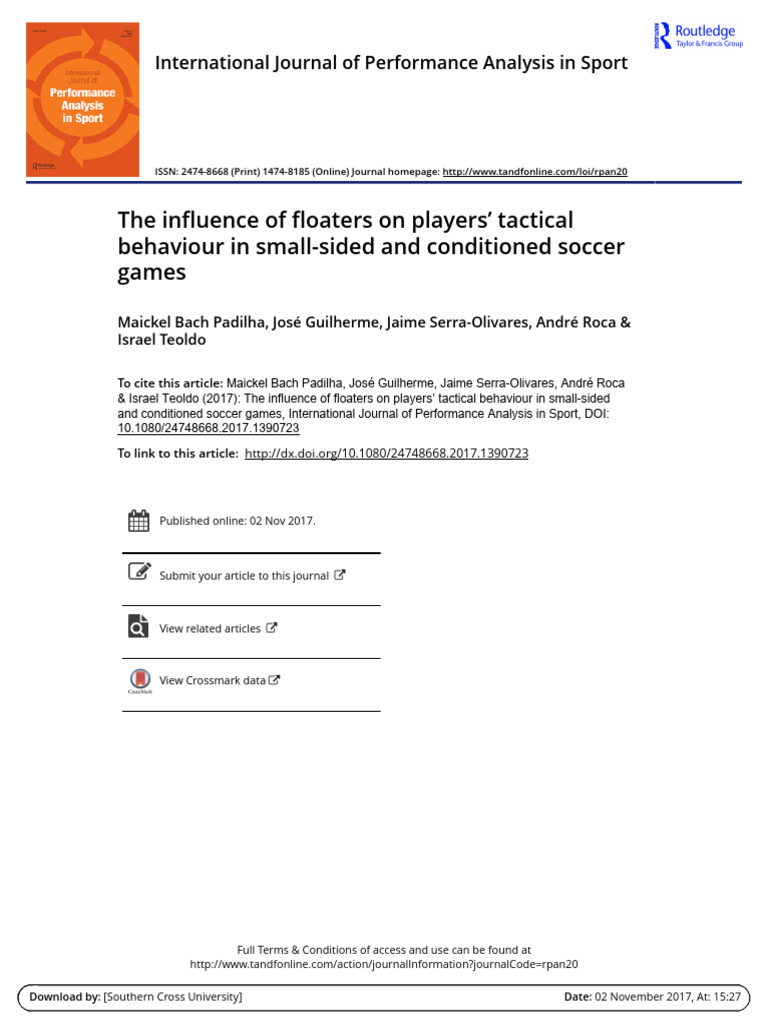 Bach Padilha Et Al. - 2017 - The Influence of Floaters On Players ...