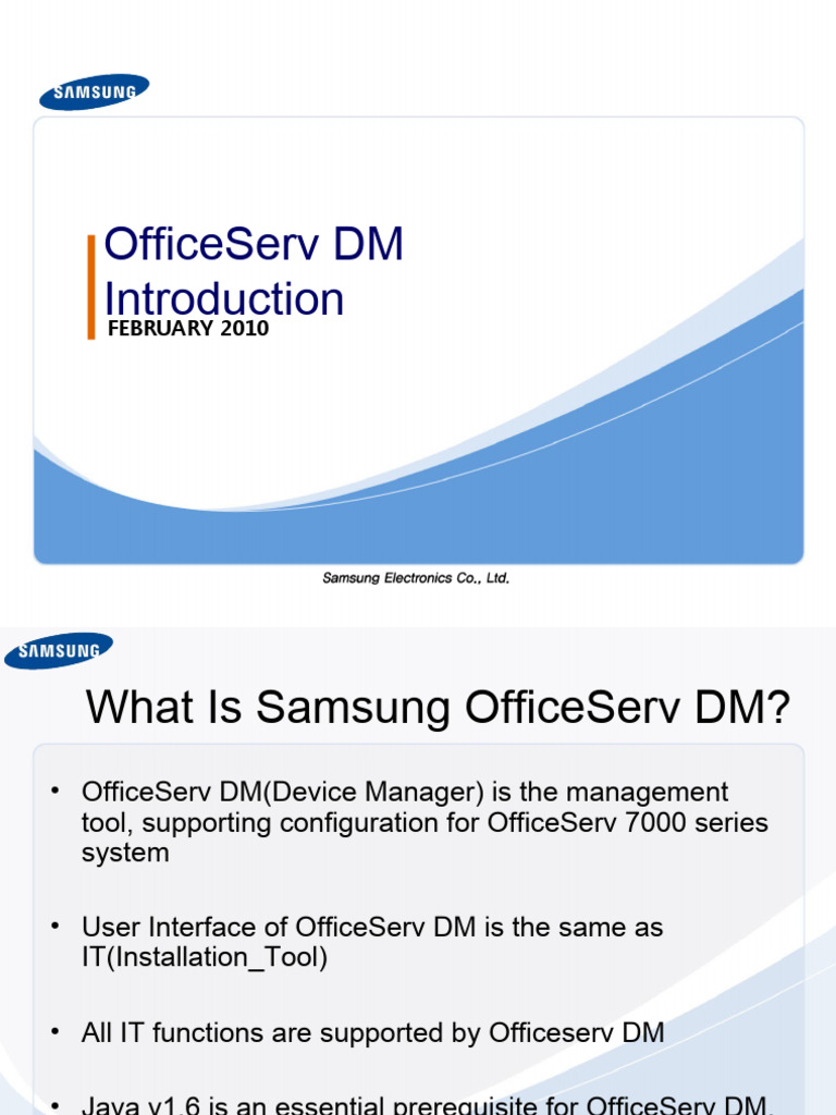 Samsung OfficeServ DM Overview | PDF | Telephone | Java (Programming ...
