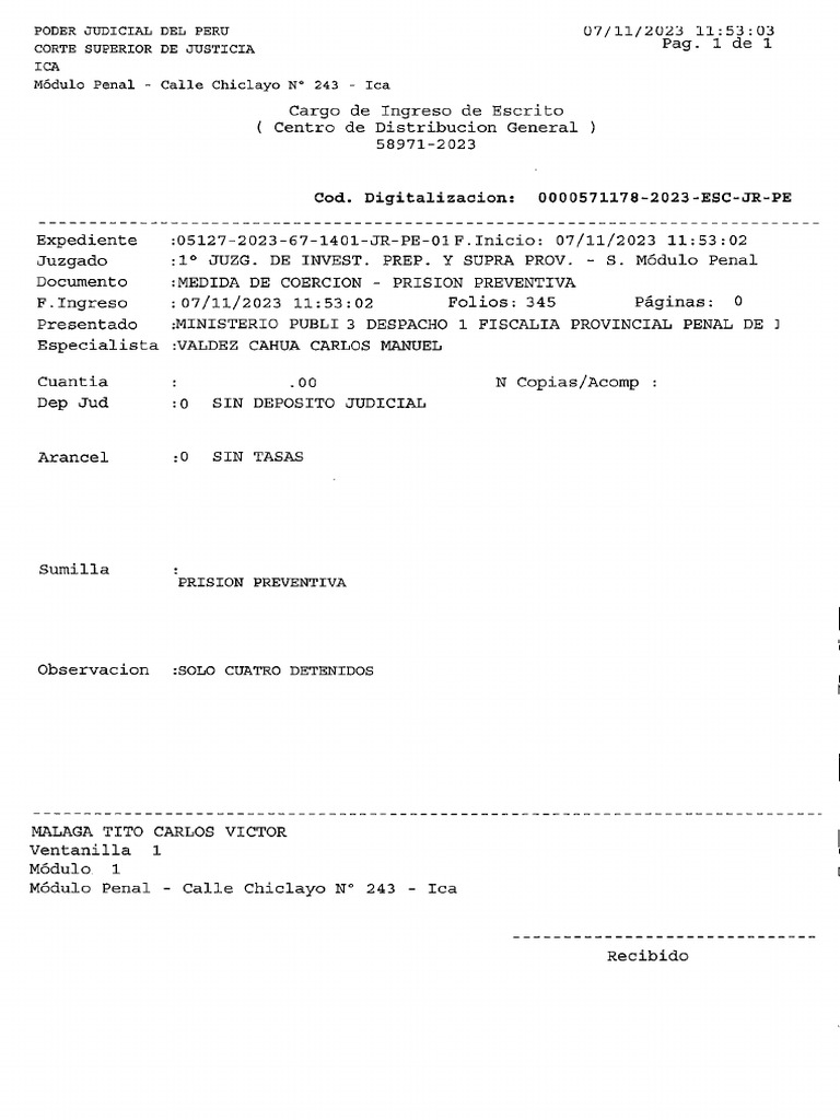 Requerimiento de Prision Preventiva | PDF Requerimiento de Prision Preventiva | PDF