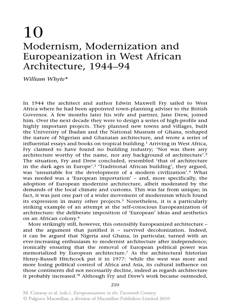 Modernism in West African Architecture | PDF | Modernism | Nigeria