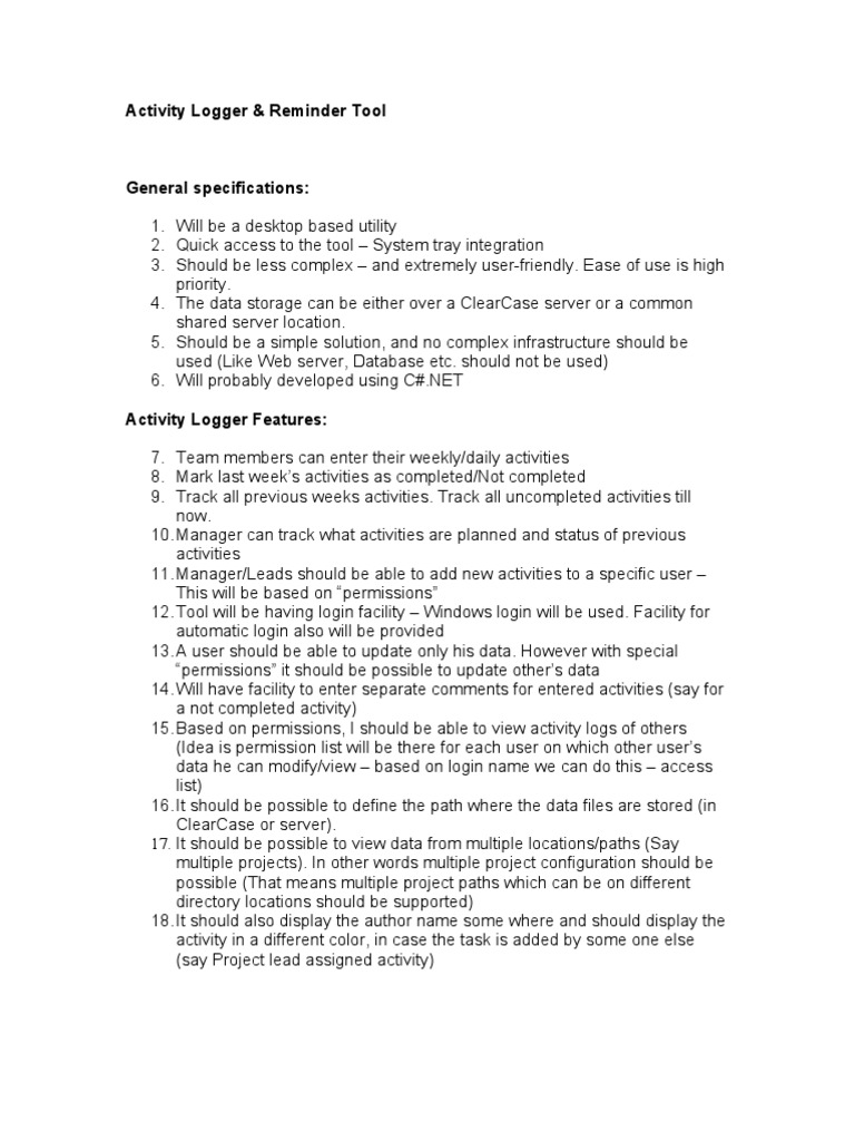 Activity Logger | PDF | Login | Icon (Computing)