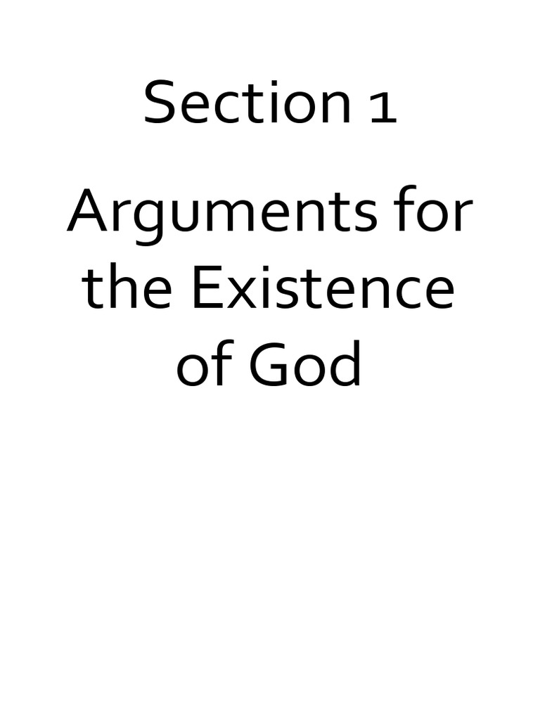 Arguments For The Existence of God (Exam Questions) | PDF | God In ...