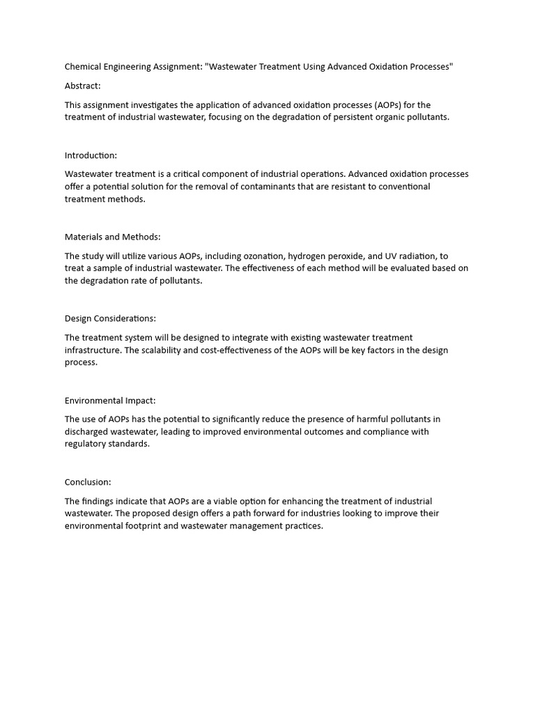 Chemical Engineering Assignment | PDF