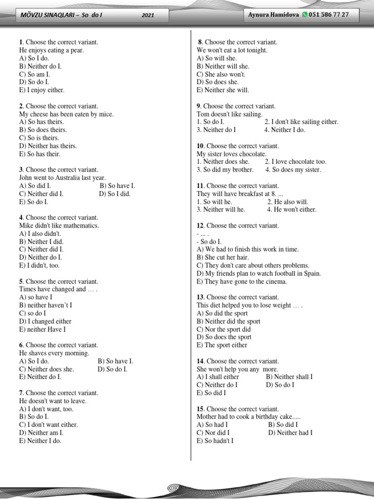 Movzu Sinaqlari So Do I | PDF