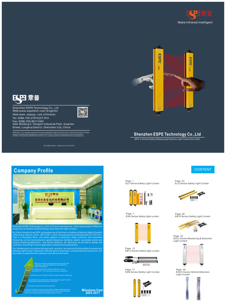 ESPE Infrared Safety Light Curtains | PDF | Screw | Manufactured Goods