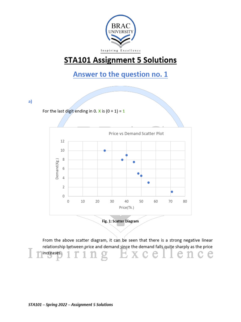 STA101 Assignment 5 Solution | PDF | Multivariate Statistics | Statistical Analysis