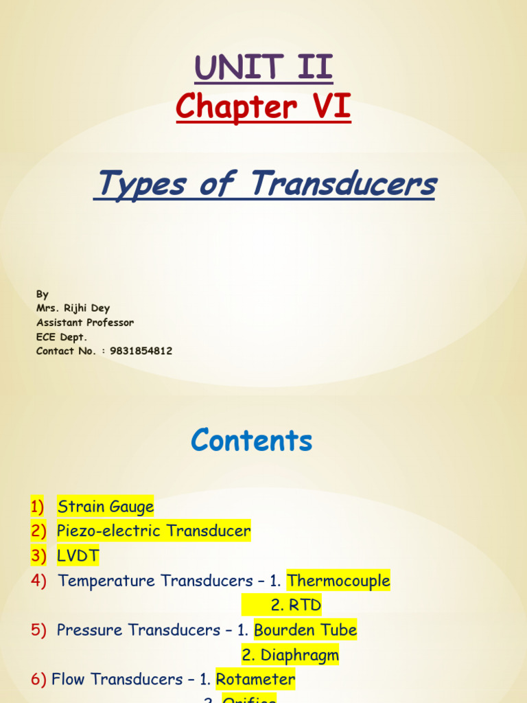 Chapter 6 - Examples of Transducers | PDF | Pressure Measurement ...