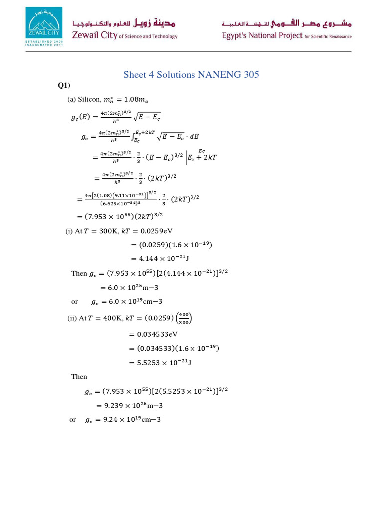 Sheet4 - Solutions | PDF