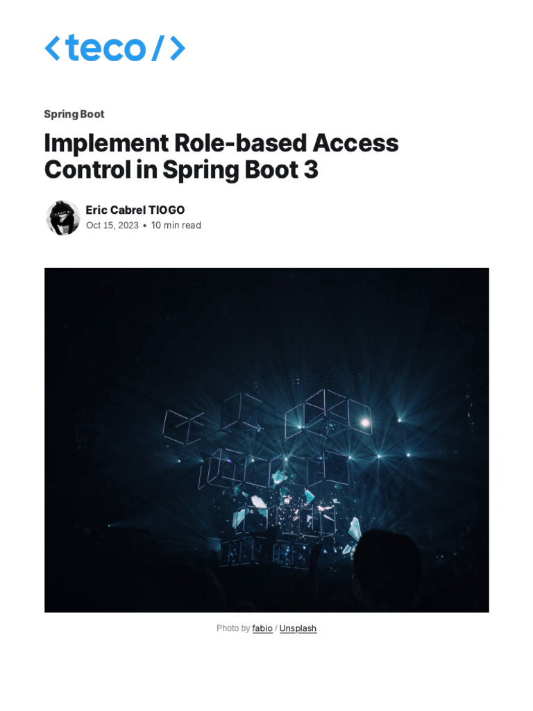 02 Build A Role Based Access Control In A Spring Boot 3 Api Pdf Java Programming Language