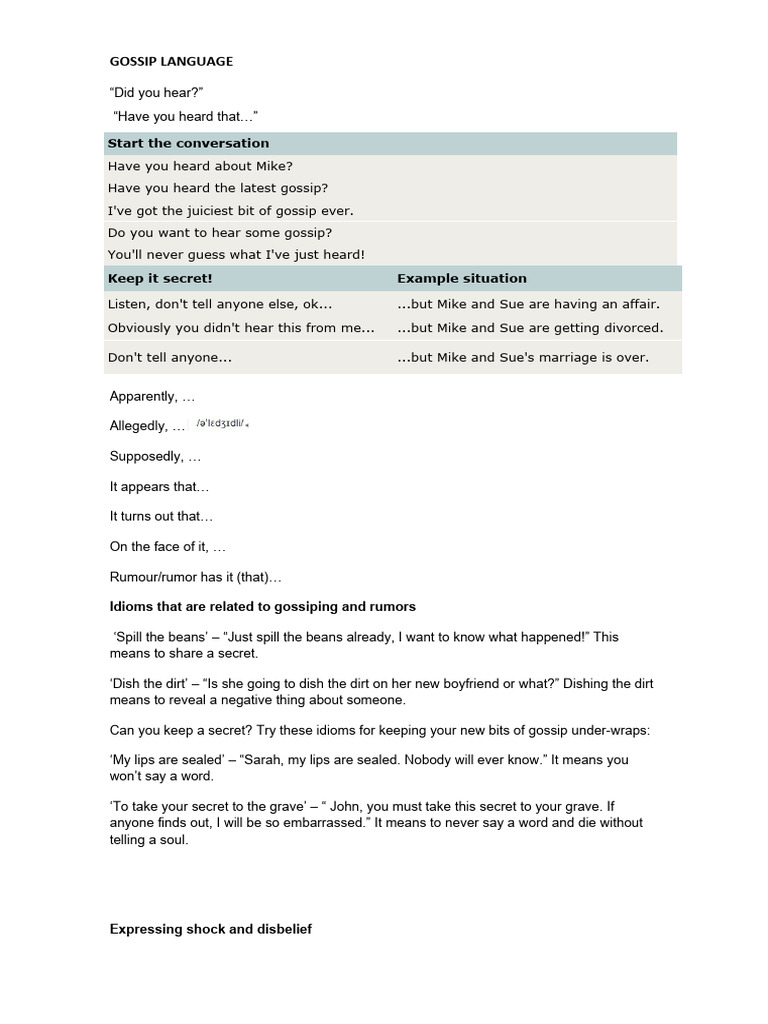 Gossip Language | PDF