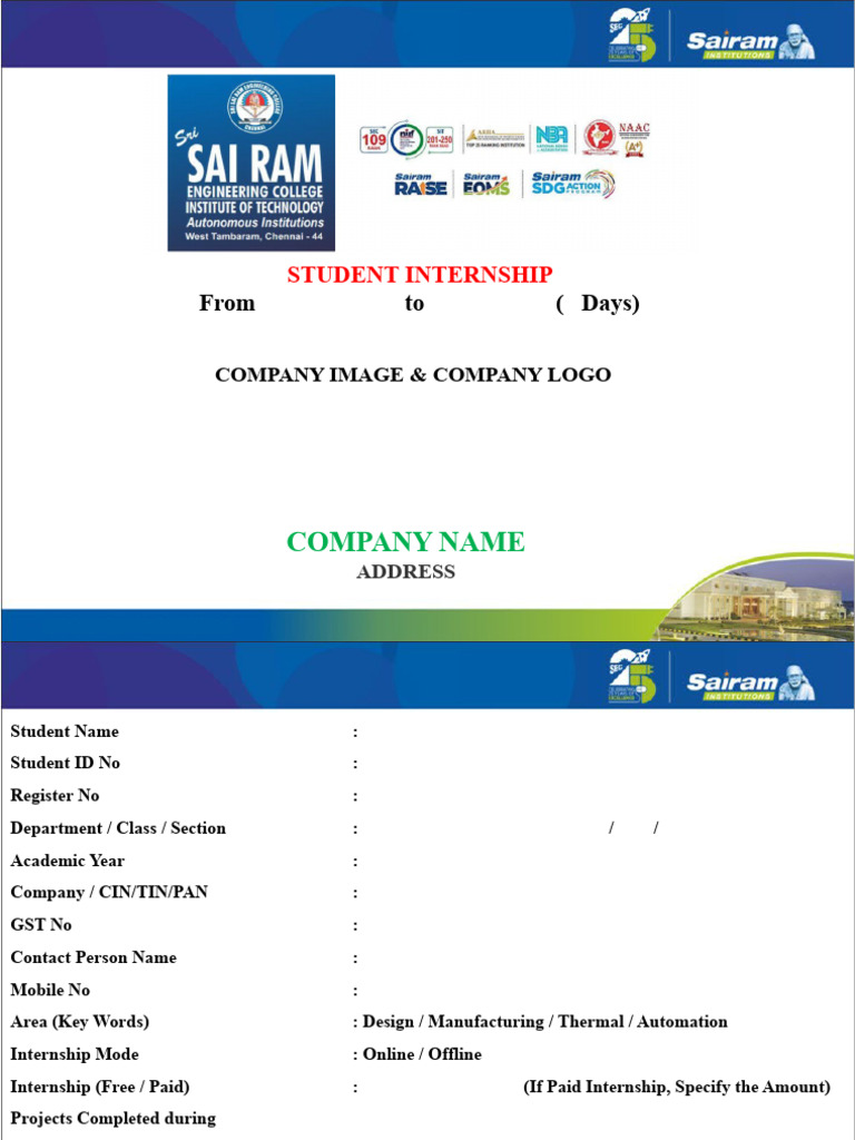 Internship PPT Template | PDF