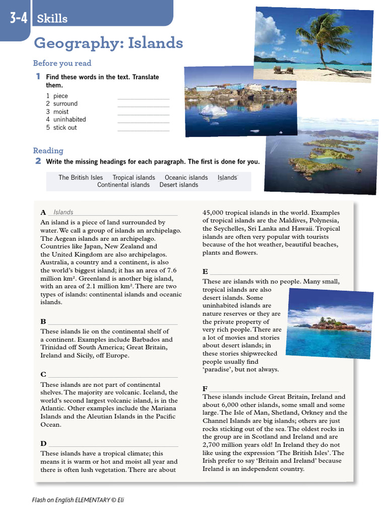 Vocabulary Islands (Flash On English) | PDF | Island | Hydrography