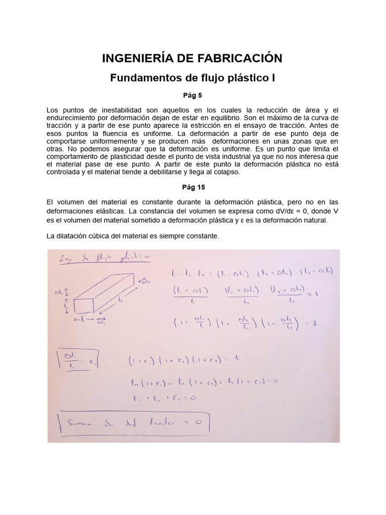 Resumen Fabricación | PDF | Deformación (ingeniería) | Plasticidad (Física)