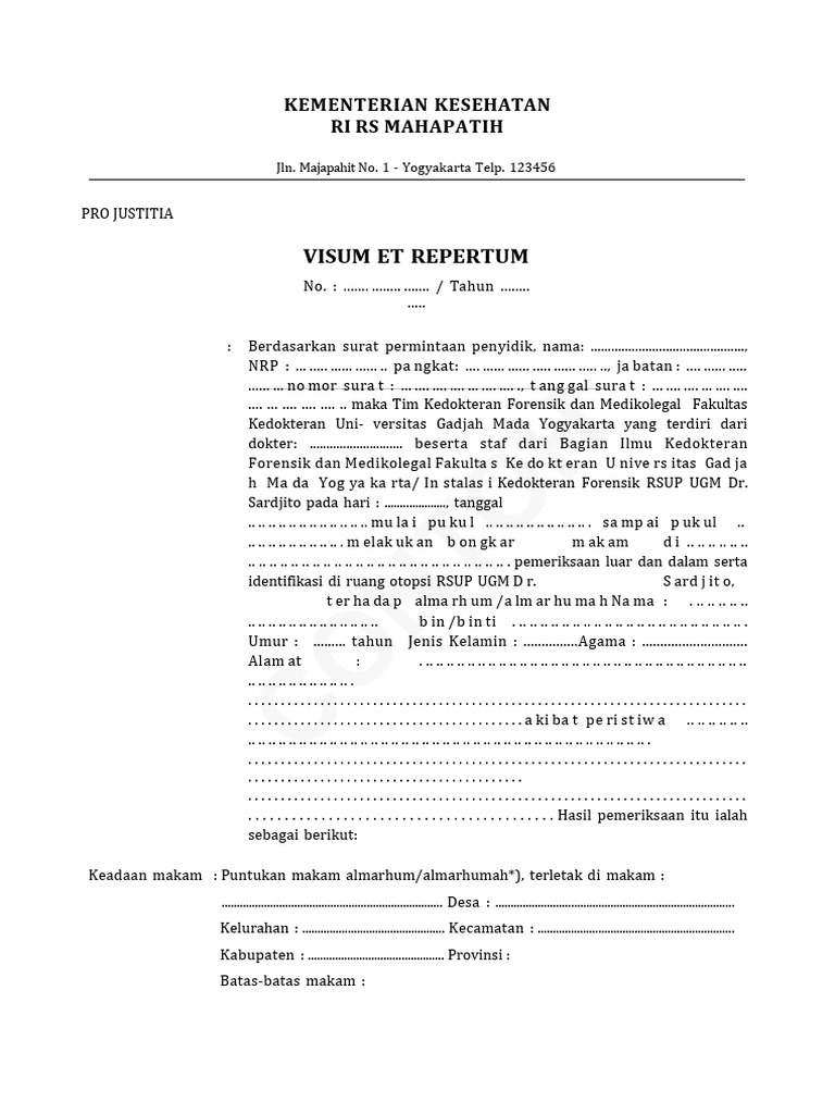 Contoh Visum-Mayat | PDF
