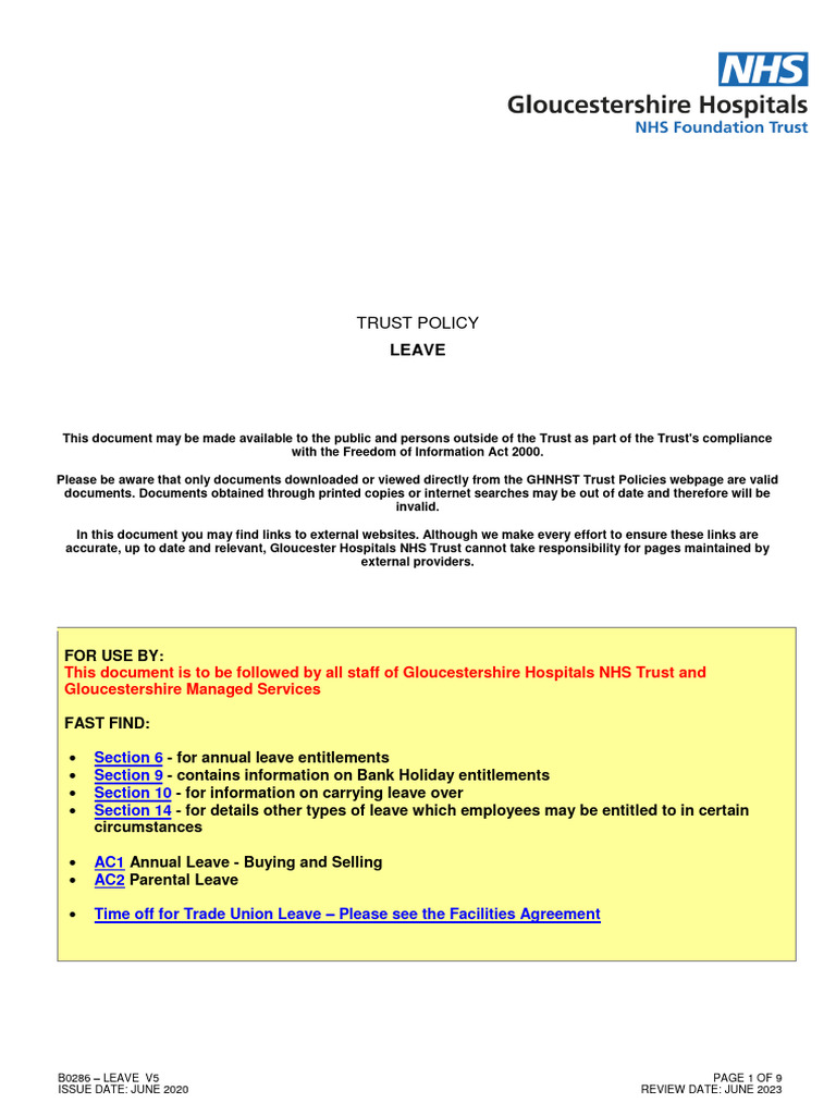 Leave Policy | PDF | Employment | Annual Leave