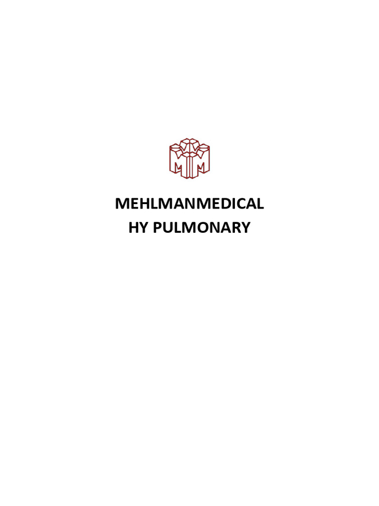 HY Pulmonary | PDF | Lung | Respiratory System