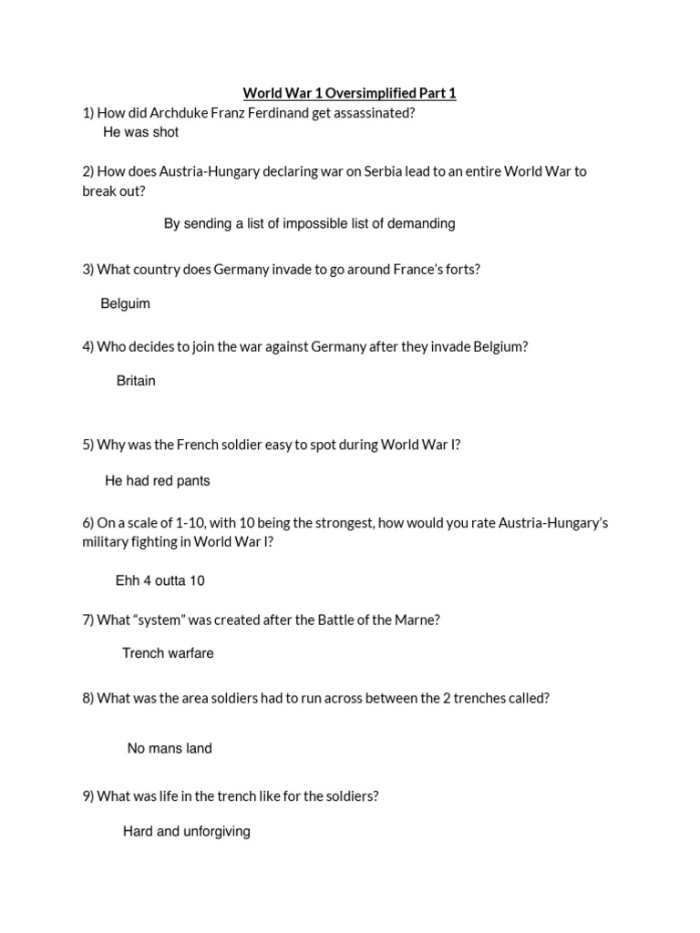 WWI Oversimplified Part 1 | PDF
