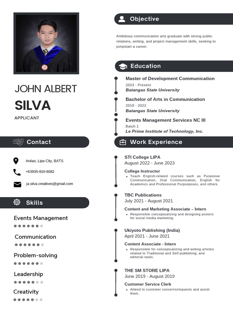 Resume - SILVA, John Albert (4) - JA Silva | PDF | Human Communication ...