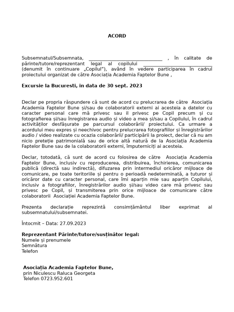 Acord Eveniment | PDF