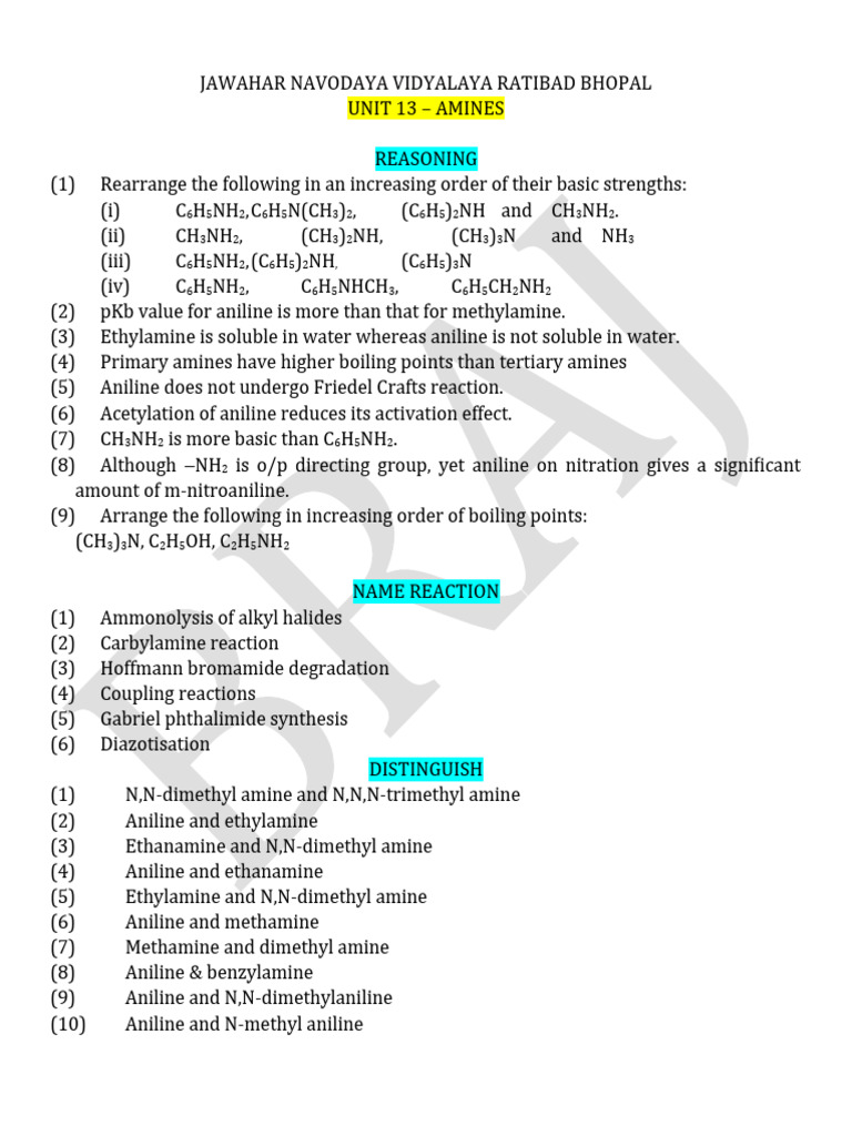 Unit 13 Amines | PDF