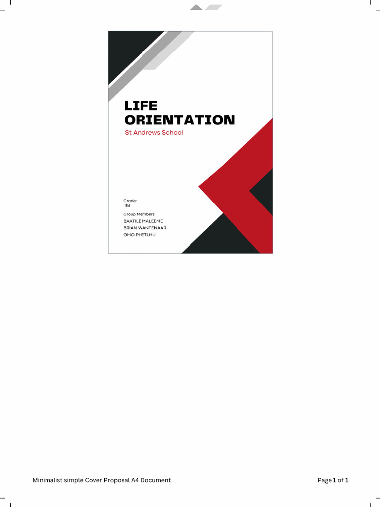 Minimalist Simple Cover Proposal A4 Document | PDF