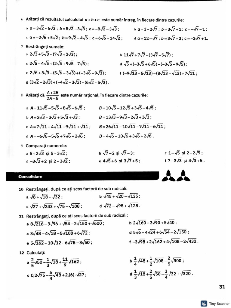 Fisa Matematica Clasa A VII-a | PDF