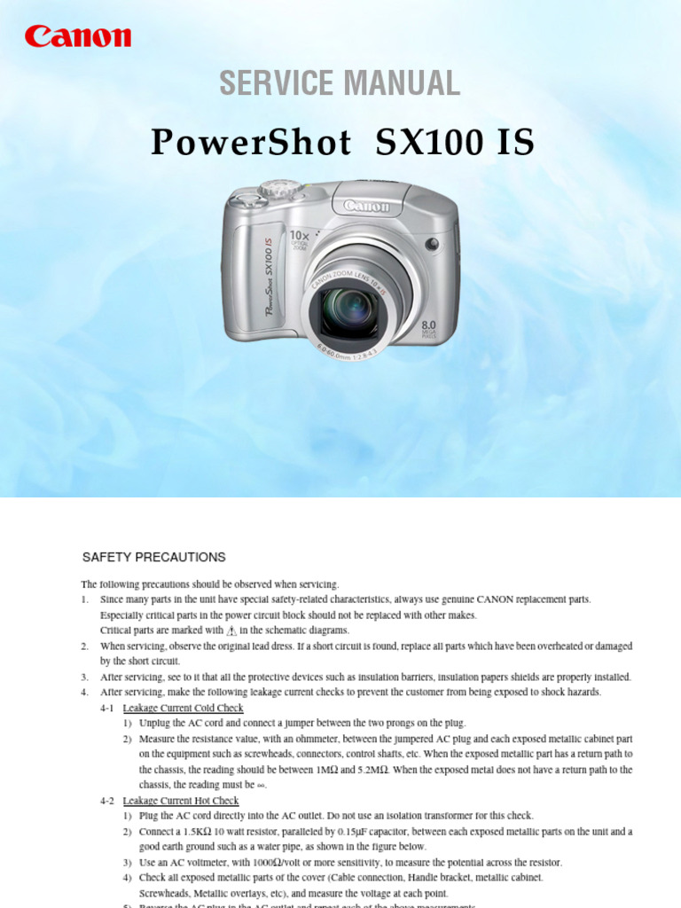 Canon Powershot Sx100is SM | PDF | Film Speed | Camera Lens