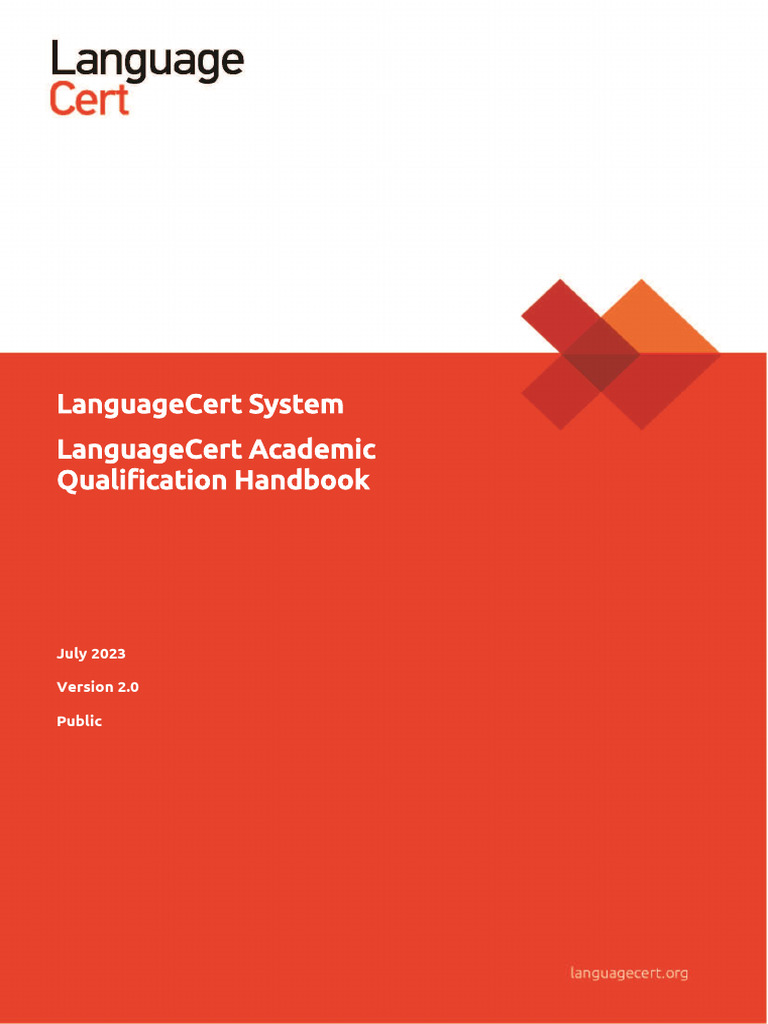 LanguageCert Academic Qualification Handbook Ver10 | PDF | Linguistics ...