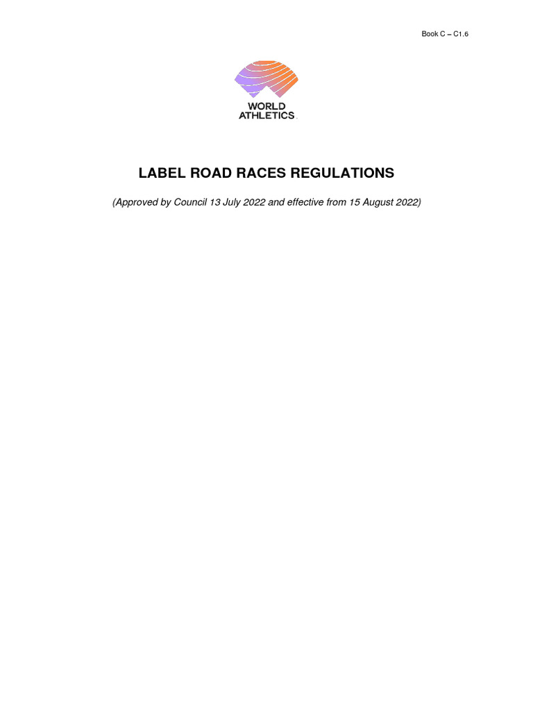 C1.6 - Label Road Race Regulations | PDF | Doping In Sport | Sustainability