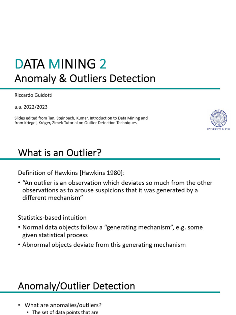 17 dm2 Anomaly Detection 2022 23 | PDF | Cluster Analysis | Outlier